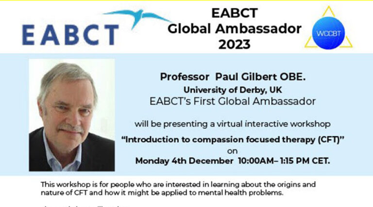 Prvi Globalni ambasador EABCT prof. Paul Gilbert održaće virtuelni ...